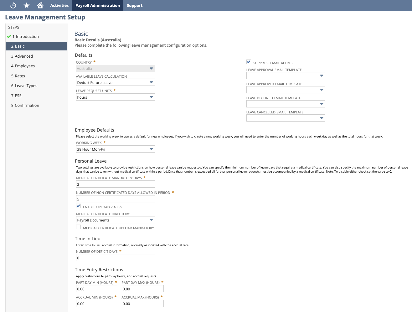 Leave Configuration – ZonePayroll Knowledge Base