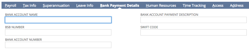 8. Bank Payment Details tab – ZonePayroll Knowledge Base