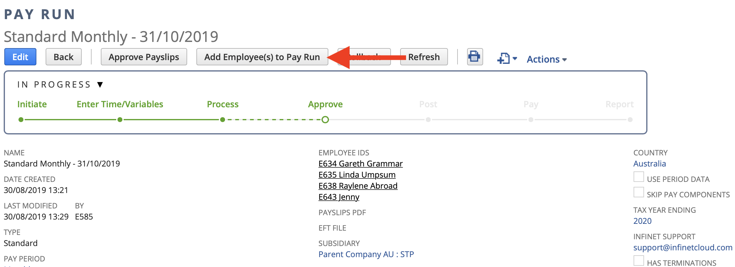 Add Employees to an existing Pay Run – ZonePayroll Knowledge Base