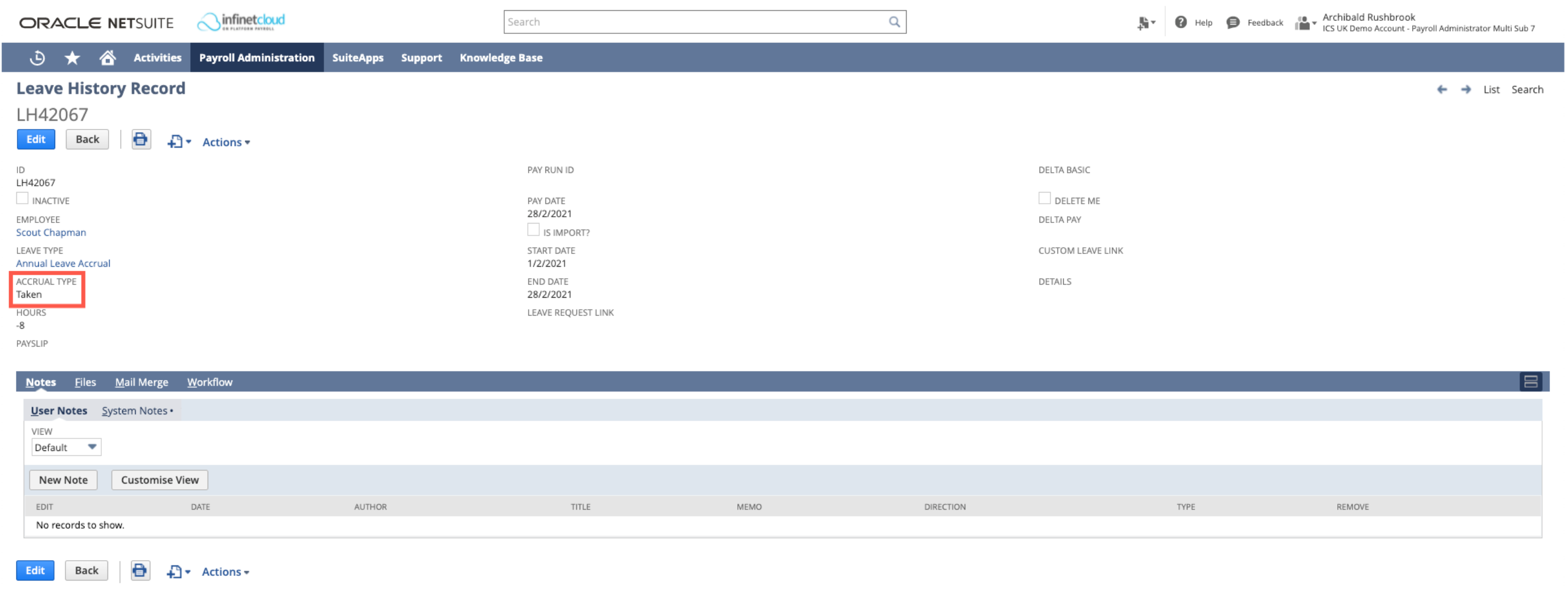 Manage Leave Balances - Leave History Records – ZonePayroll Knowledge Base