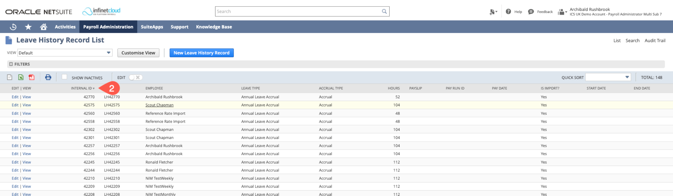 Manage Leave Balances - Leave History Records – ZonePayroll Knowledge Base