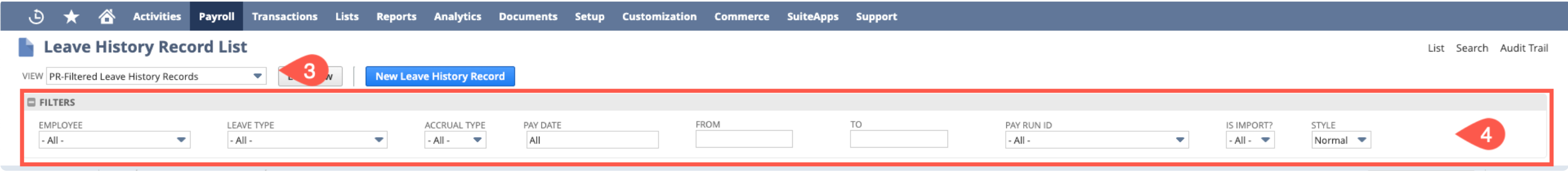 Manage Leave Balances - Leave History Records – ZonePayroll Knowledge Base