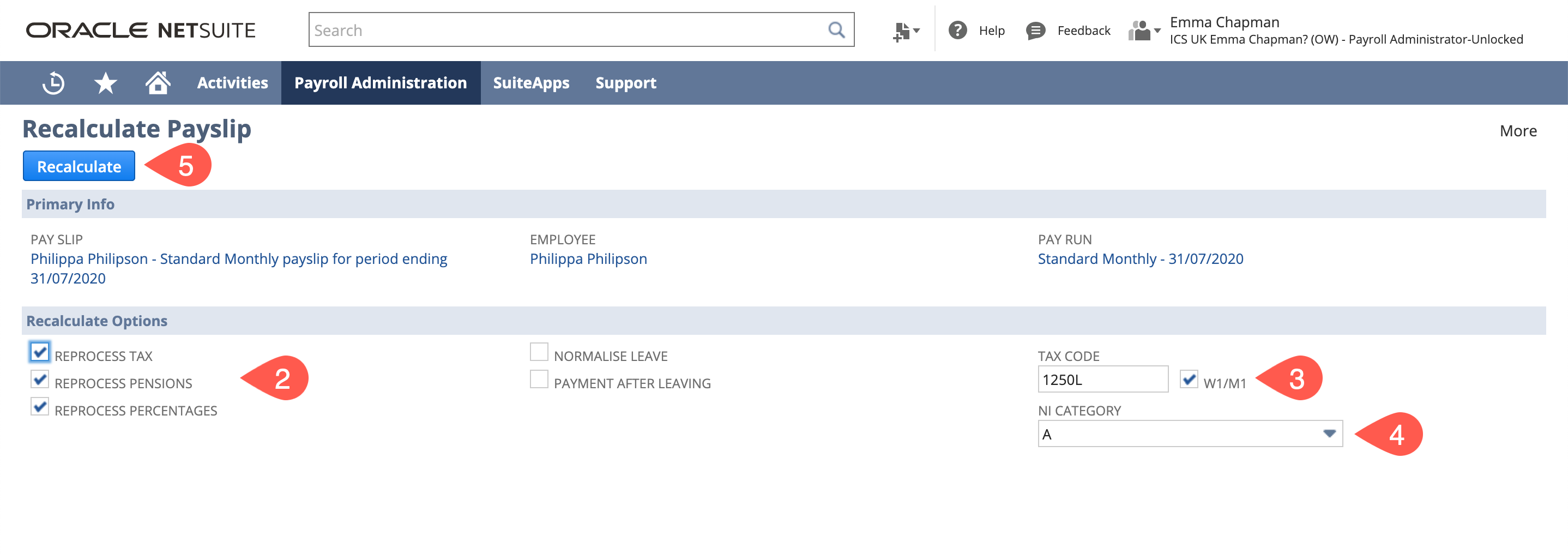 Recalculating a Payslip – ZonePayroll Knowledge Base