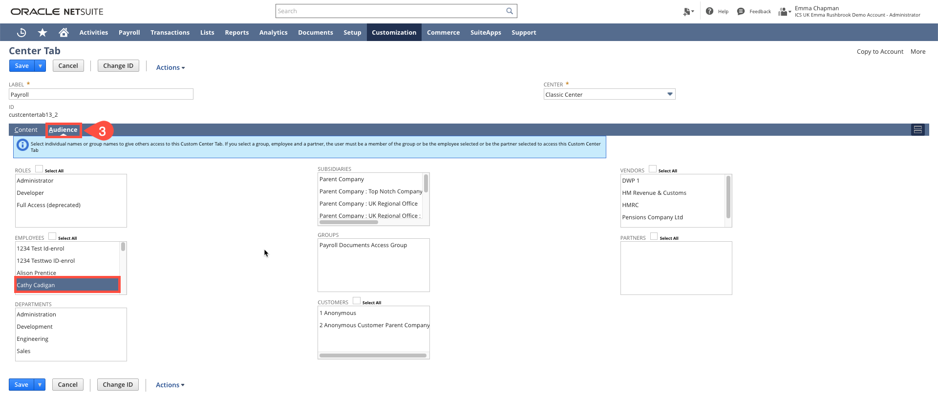 Adding the Payroll Centre tab to Administrator Role – ZonePayroll Knowledge Base