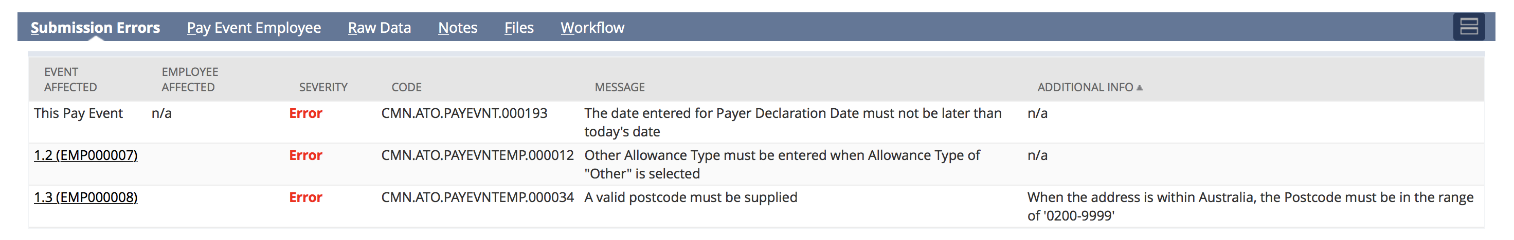 Troubleshooting Pay Events (STP) – ZonePayroll Knowledge Base