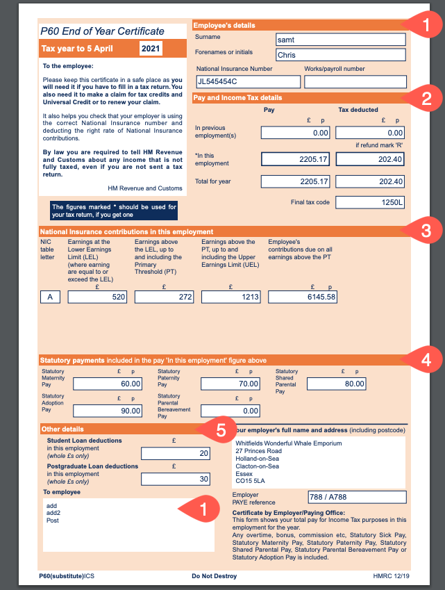 2. Employee P60 End Of Year Certificates – ZonePayroll Knowledge Base