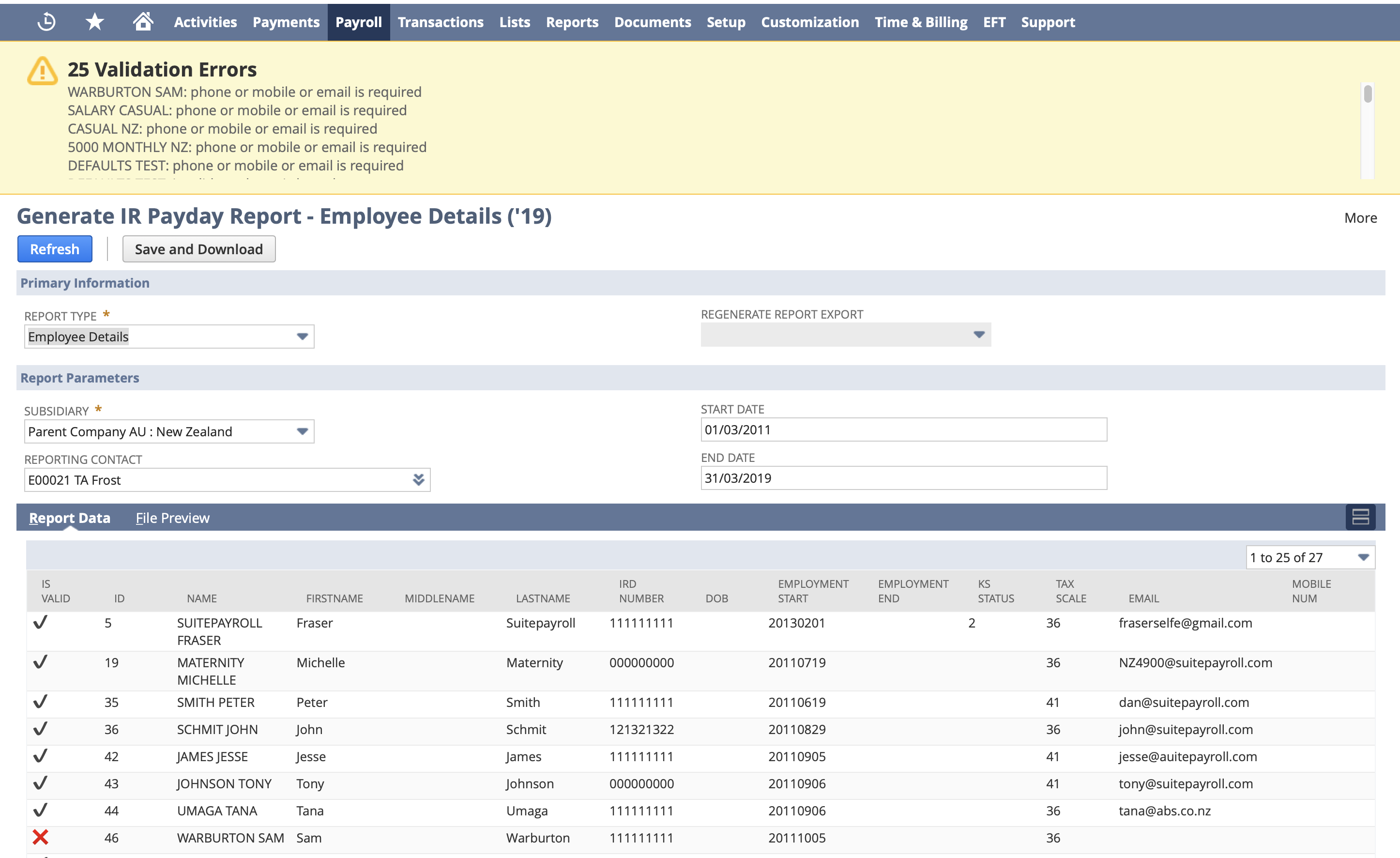 Reporting New & Departing Employees (Employee Details) – ZonePayroll Knowledge Base