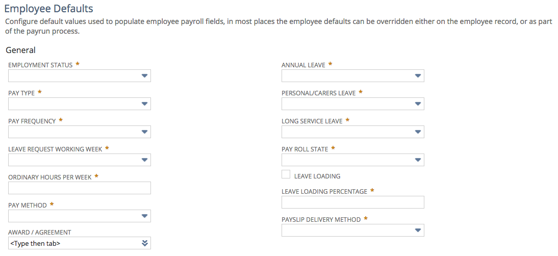 3. Employee Defaults – ZonePayroll Knowledge Base