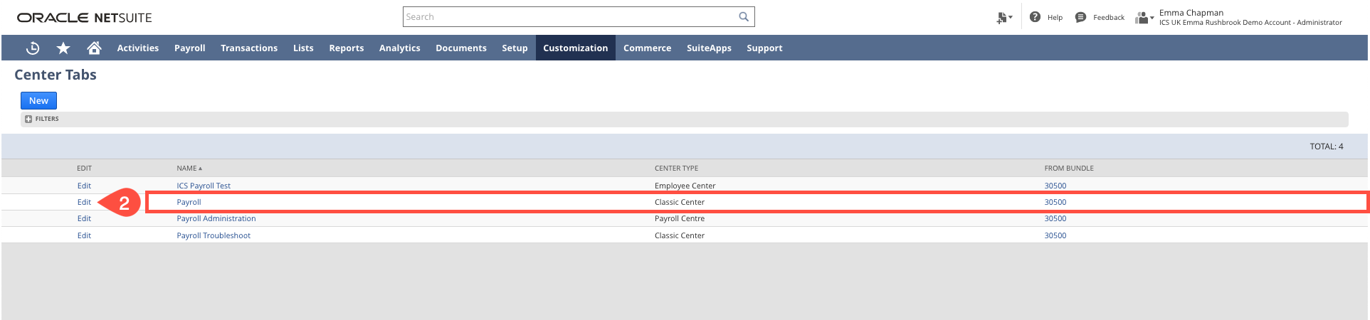 Adding the Payroll Centre tab to Administrator Role – ZonePayroll Knowledge Base