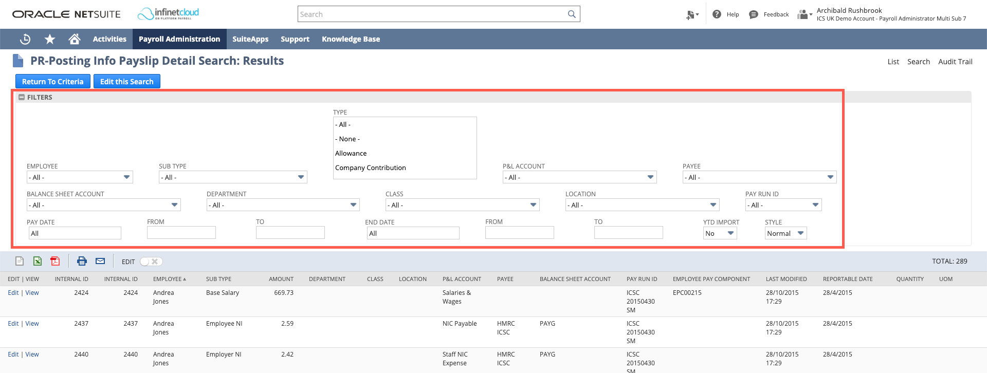 Using the Posting Info Search – ZonePayroll Knowledge Base