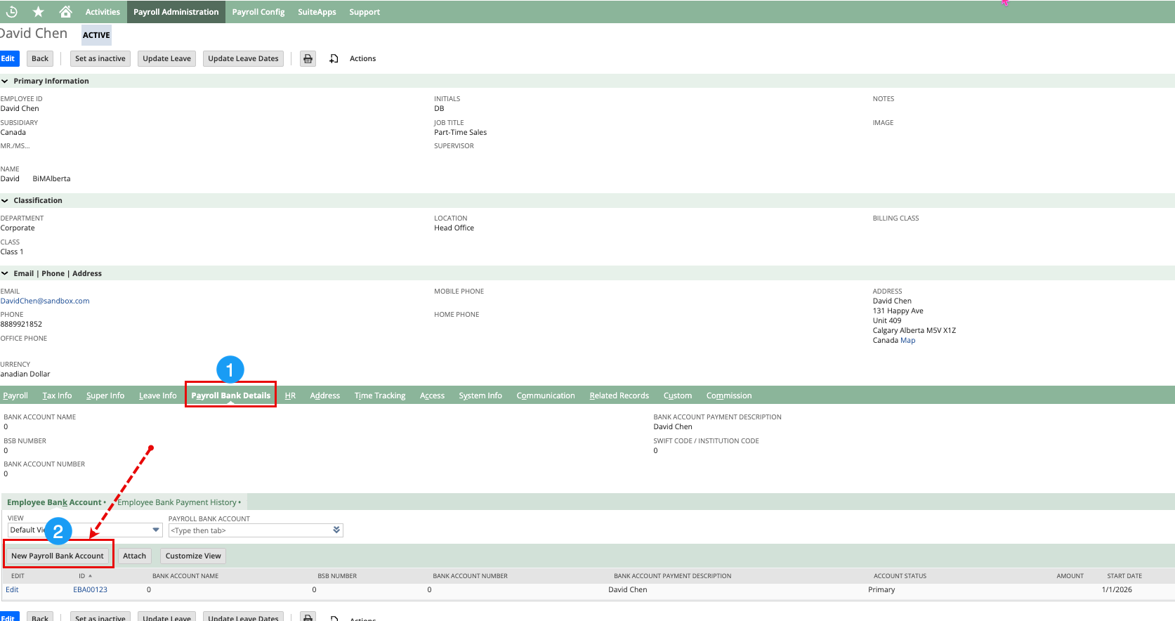 How to Update an Employee’s Payroll Banking Information (Single ...